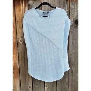 Magaschoni | Tops | Magaschoni Light Blue Knit Slouchy Top | Poshmark